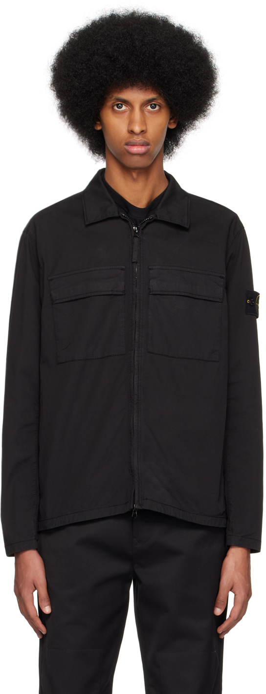 Stone Island Black Overshirt Jacket Stone Island