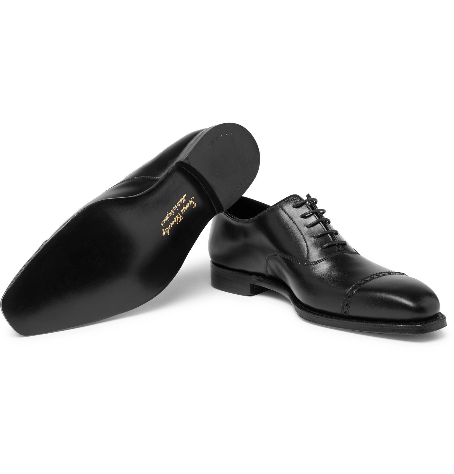 George Cleverley - Charles Cap-Toe Full-Grain Leather Oxford Shoes ...