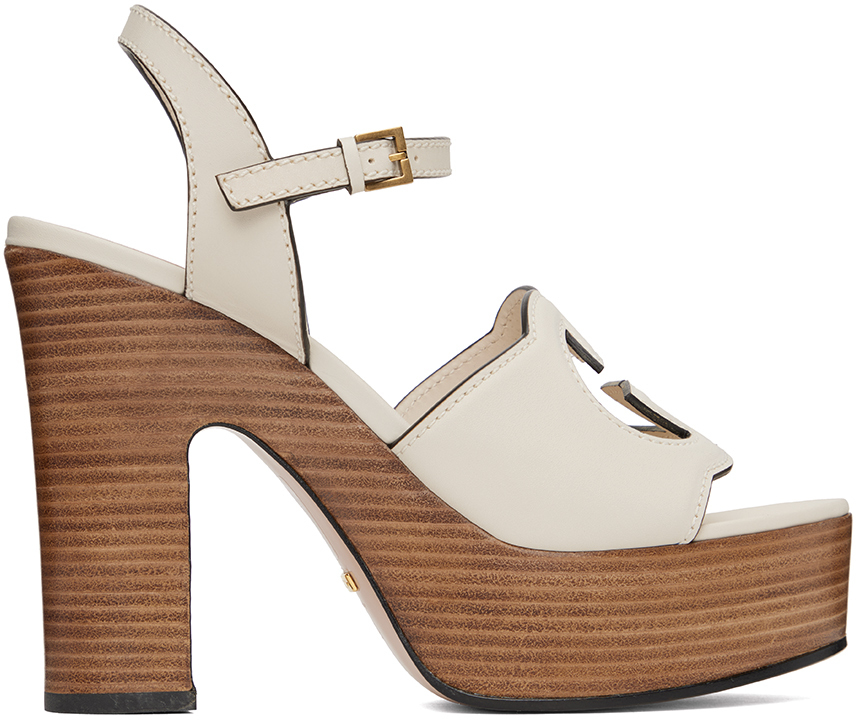 Gucci Off-White Interlocking G Heeled Sandals Gucci