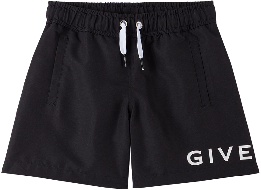 Givenchy Kids Black Drawstring Swim Shorts Givenchy