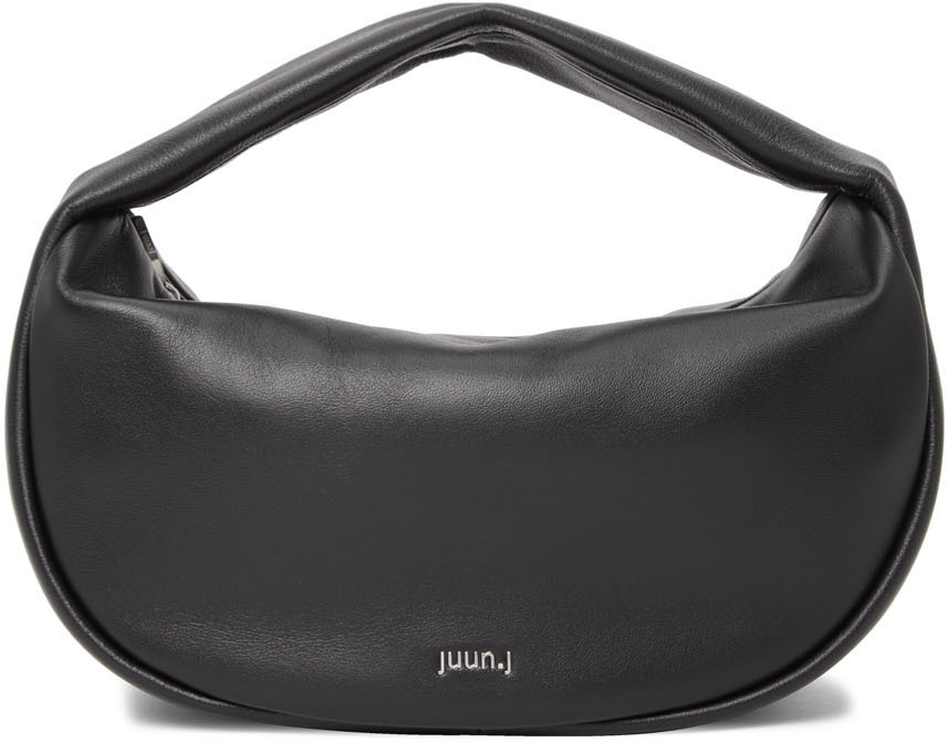 Juun.J Black Leather Crescent Shoulder Bag Juun.J