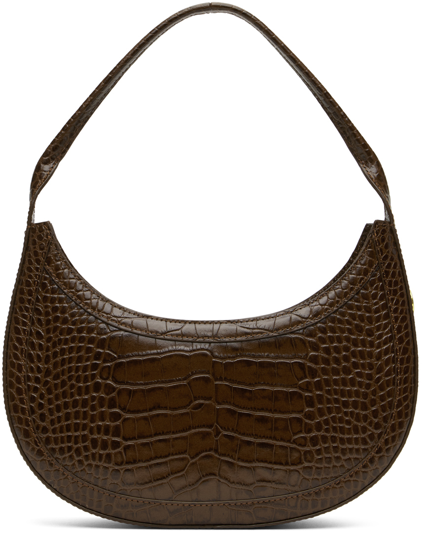 Recto Brown Small Croc-Effect Shoulder Bag Recto