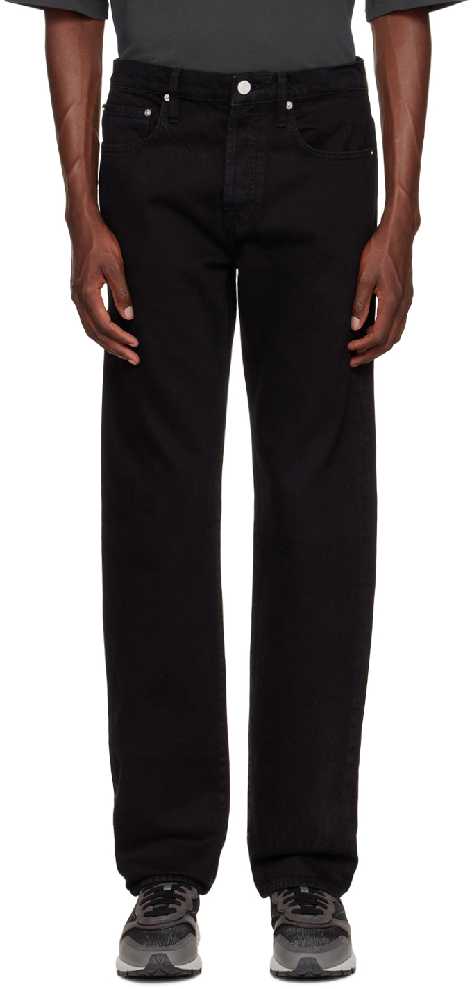 FRAME Black Stacked Straight Jeans Frame Denim