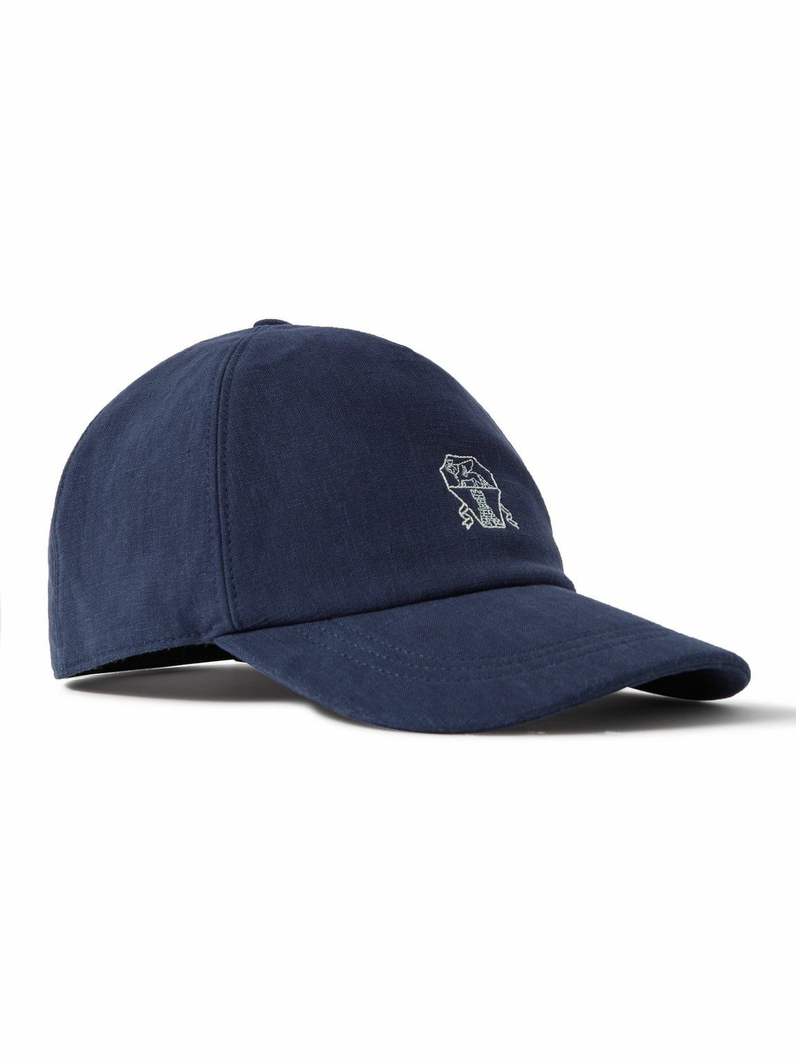 Brunello Cucinelli - Logo-Embroidered Linen Baseball Cap - Blue ...