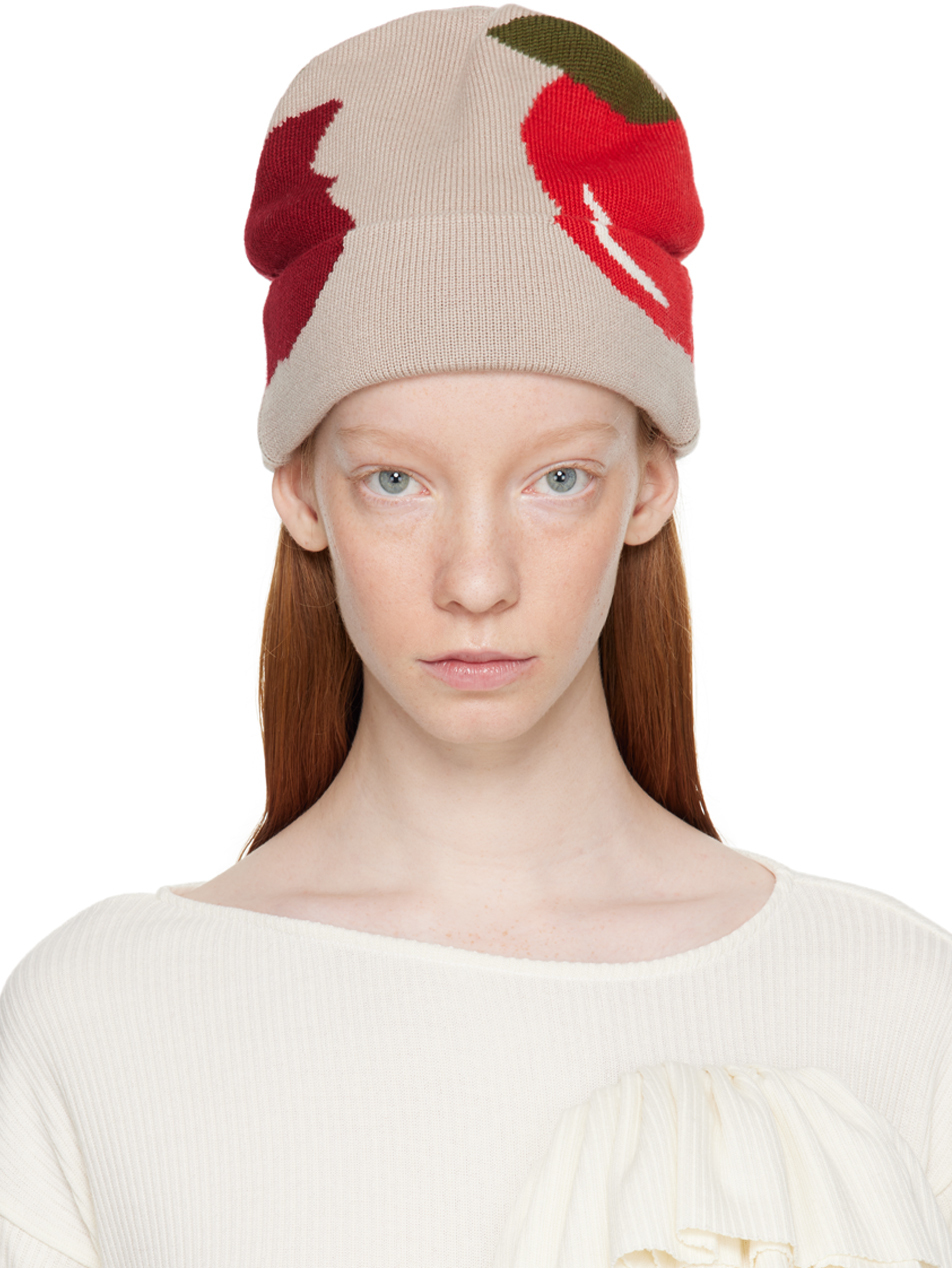 JW Anderson Beige Apple Beanie JW Anderson