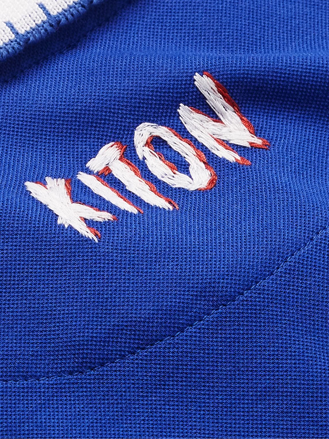 Kiton - Logo-Embroidered Cotton-Piqué Polo Shirt - Blue Kiton