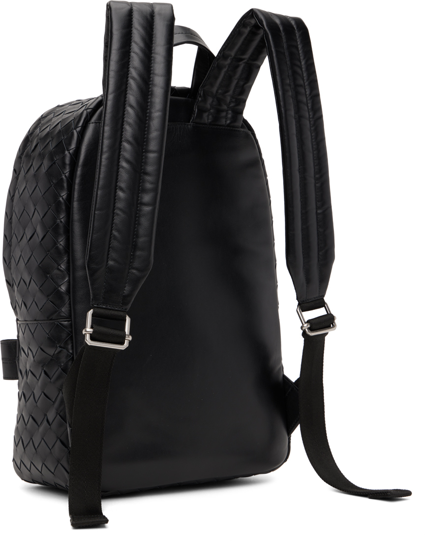 Bottega Veneta Black Intrecciato Leather Backpack Bottega Veneta