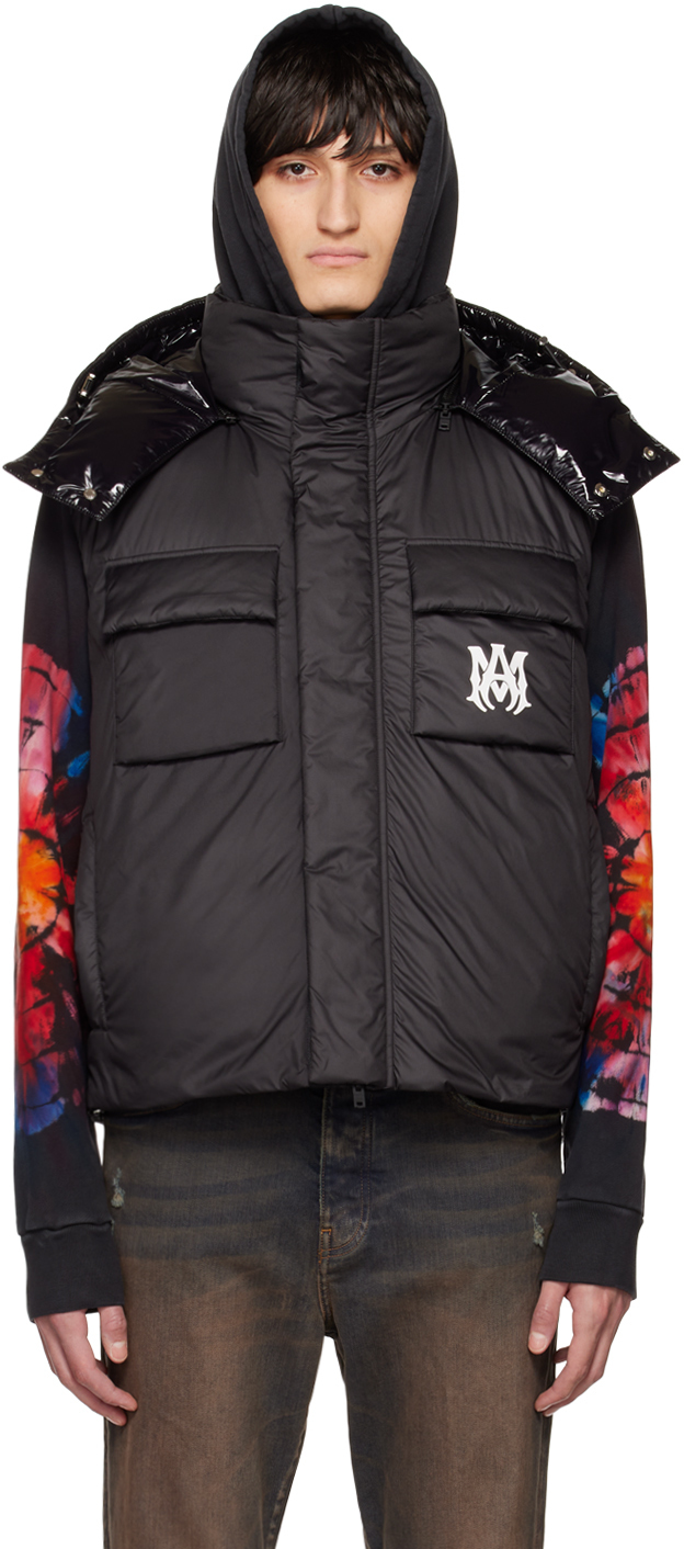 AMIRI Black Hooded Down Vest Amiri