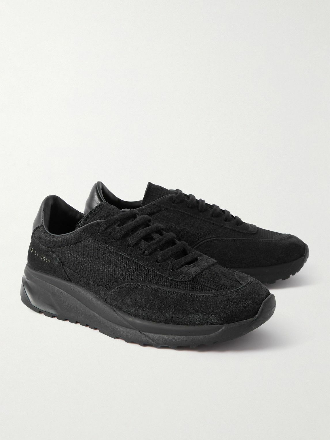 Common Projects - Track 80 Leather-Trimmed Suede and Ripstop Sneakers ...