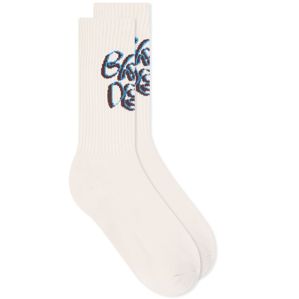 Brain Dead Men's Stringy Sock in White Brain Dead