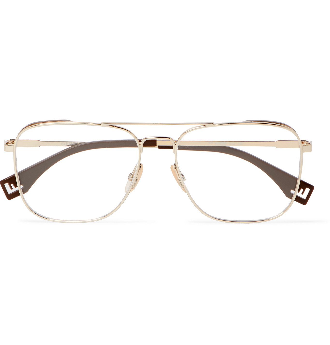 Fendi - Square-Frame Gold-Tone and Acetate Optical Glasses - Gold Fendi