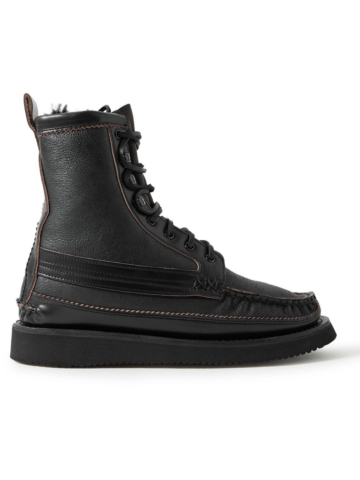 Yuketen - Maine Guide Shearling-Lined Leather Boots - Black Yuketen