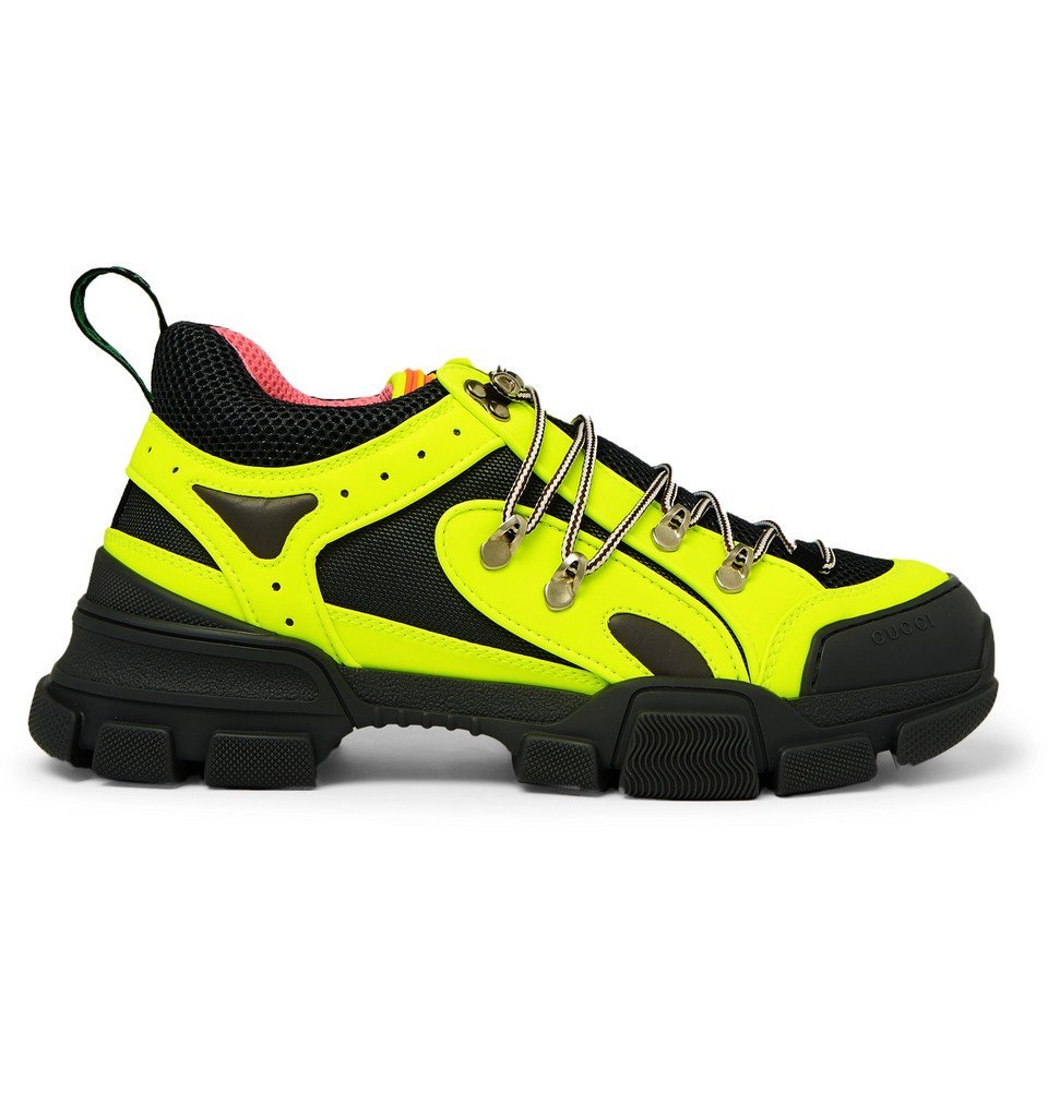 Gucci - Flashtrek Reflective Rubber, Leather and Mesh Sneakers - Yellow ...