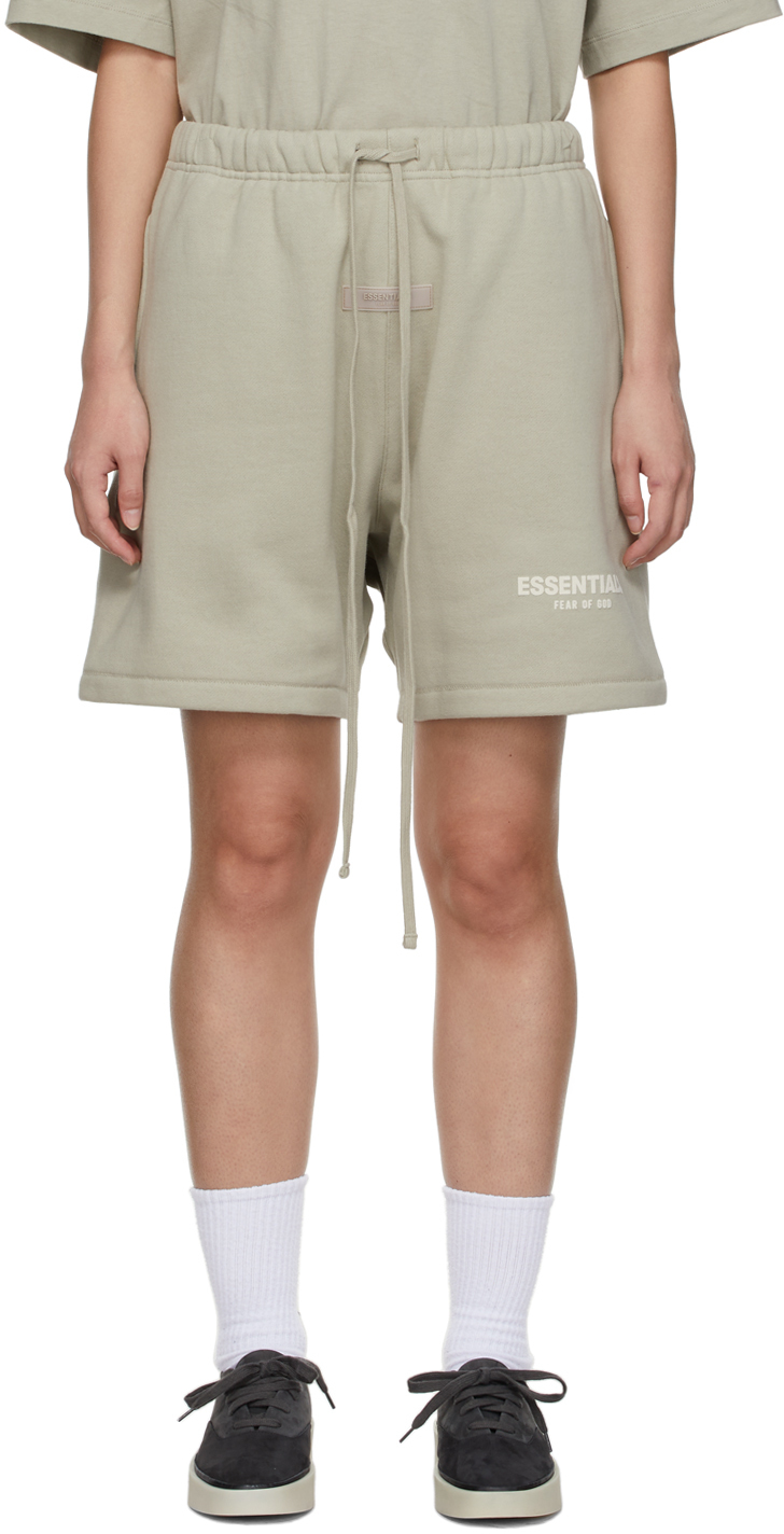 Essentials Green Fleece Shorts Essentials