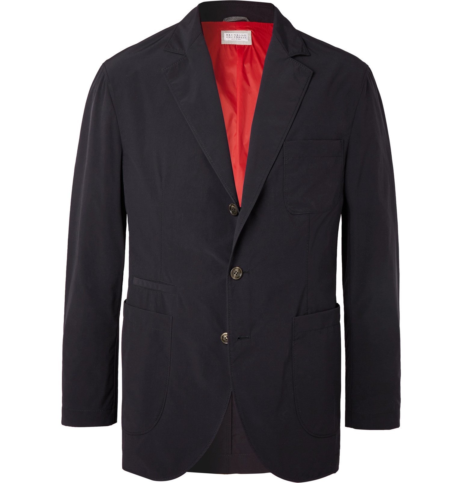 Brunello Cucinelli - Midnight-Blue Slim-Fit Shell Blazer - Blue ...