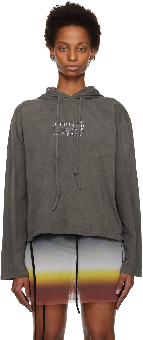 Ottolinger Grey Embroidered Hoodie Ottolinger