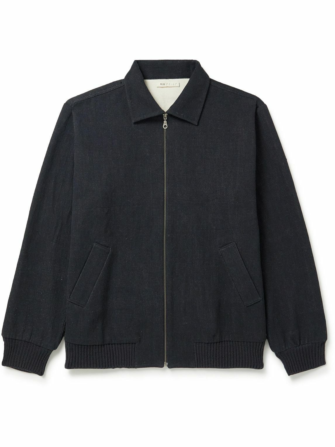 11.11/eleven eleven - Indigo-Dyed Organic Denim Bomber Jacket - Blue 11 ...
