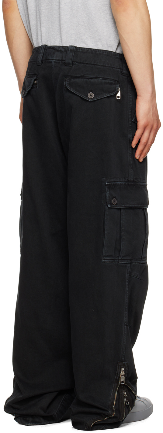 Dolce & Gabbana Black Faded Cargo Pants Dolce & Gabbana