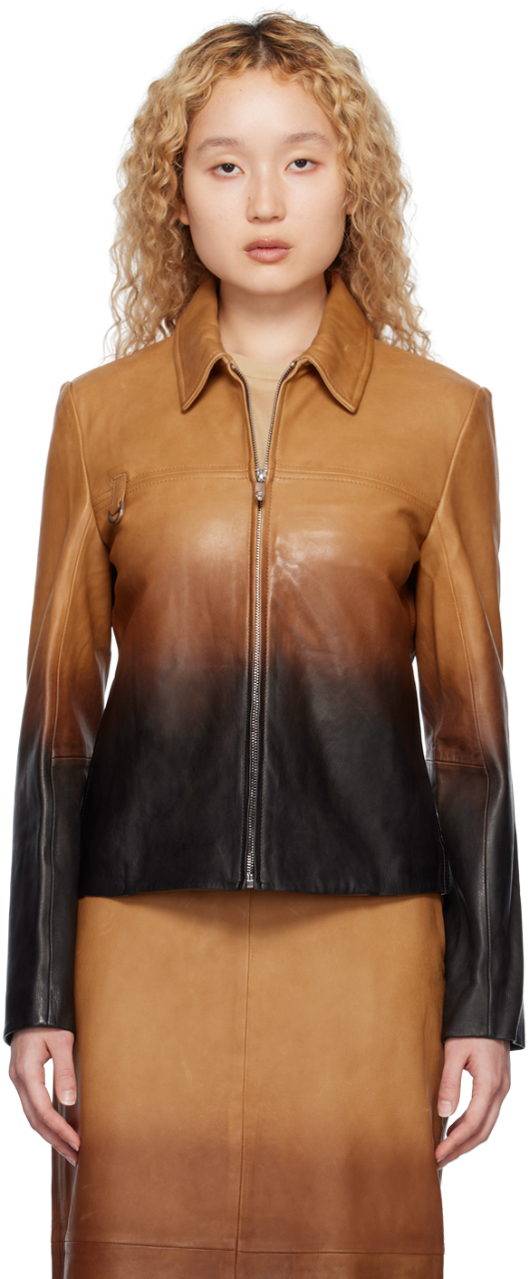 Saks Potts Brown Jimmy Leather Jacket Saks Potts