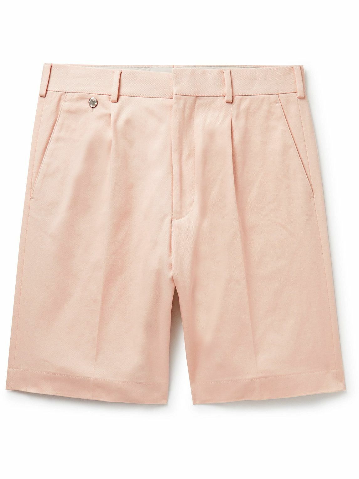 Agnona - Straight-Leg Pleated Cotton-Blend Twill Bermuda Shorts ...