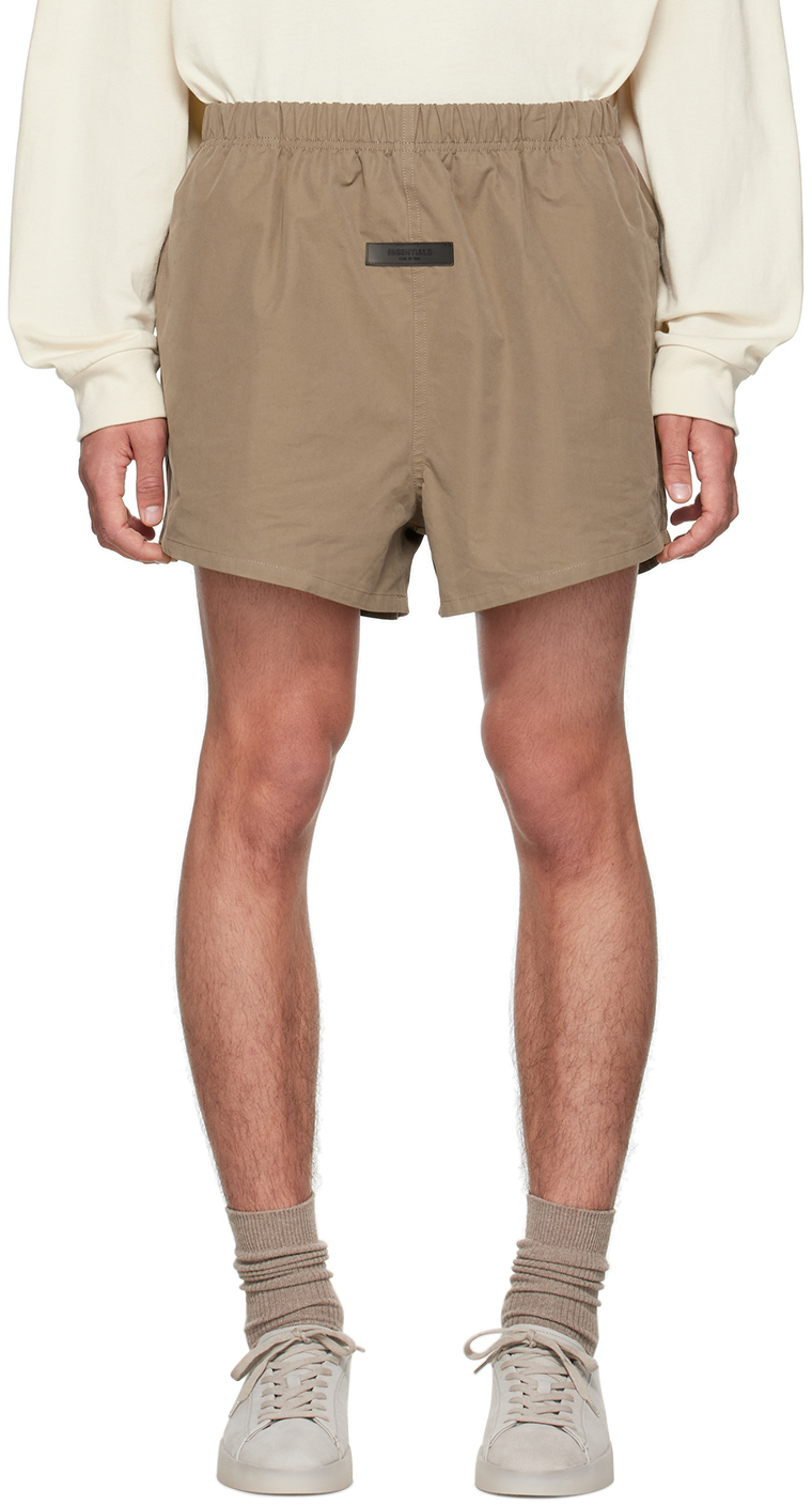 Essentials Brown Cotton Shorts Essentials