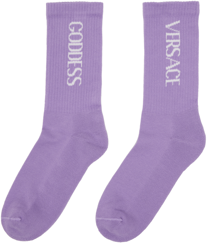 Versace Purple Goddess Socks Versace