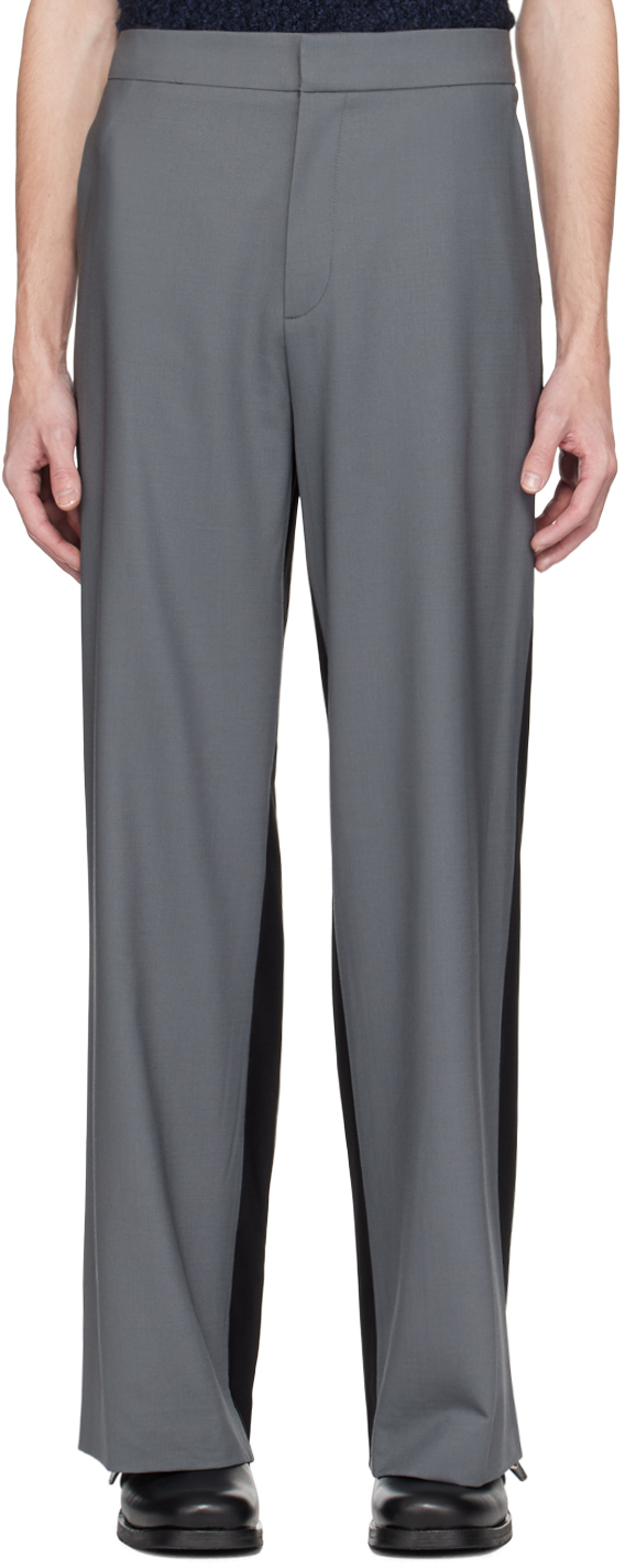 GAUCHERE Gray & Black Two Tone Trousers GAUCHERE