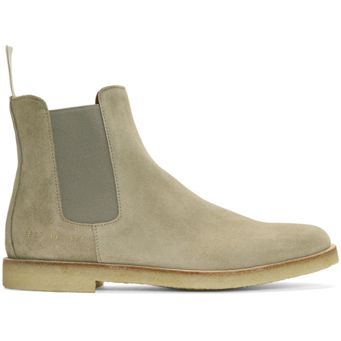 Common Projects Grey Suede Chelsea Boots Common Projects