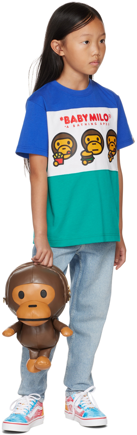 BAPE Kids Blue & Green Baby Milo Junk Food T-Shirt A Bathing Ape