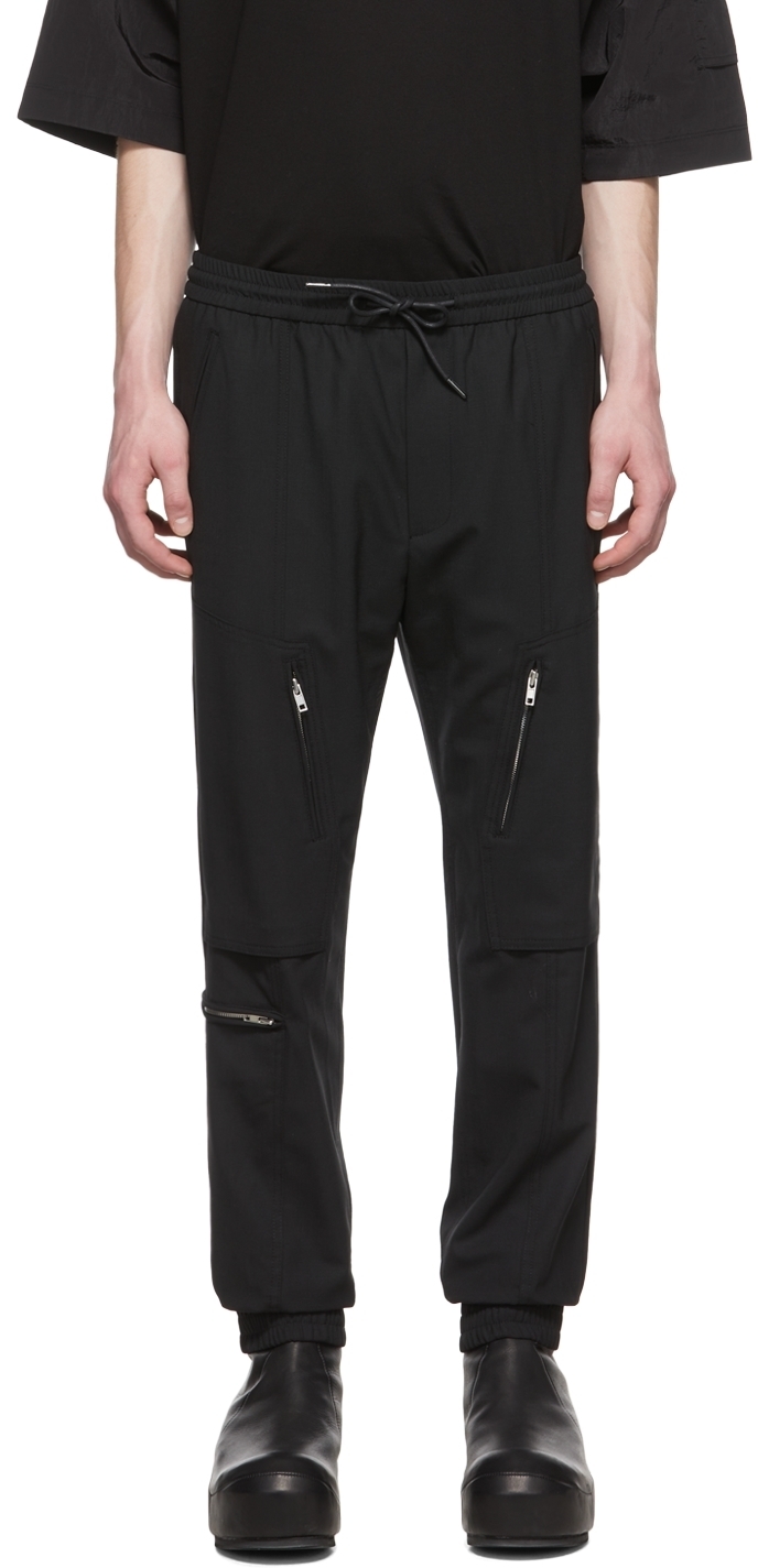 Juun.J Black Polyester Lounge Pants Juun.J