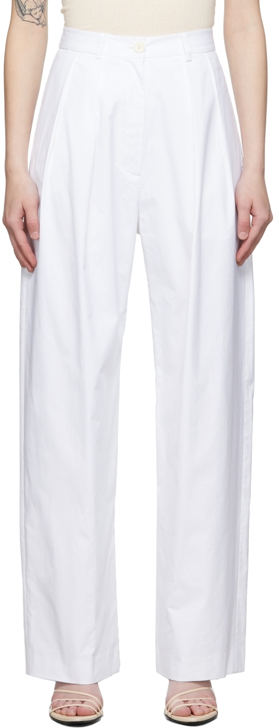 Arch The White Double Tuck Trousers Arch The