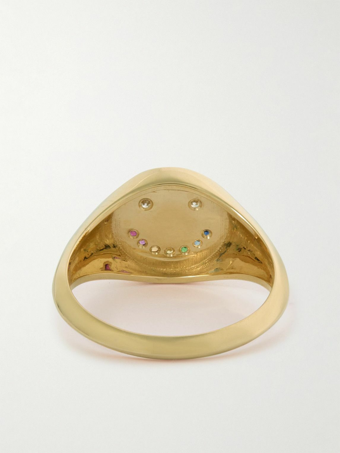 Roxanne First - Smiley 14-Karat Gold, Sapphire and Diamond Signet Ring ...
