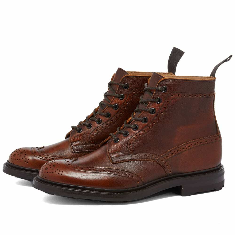 Tricker's Men's Trickers Stow Derby Brogue Boot in Caramel Kudu Tricker's