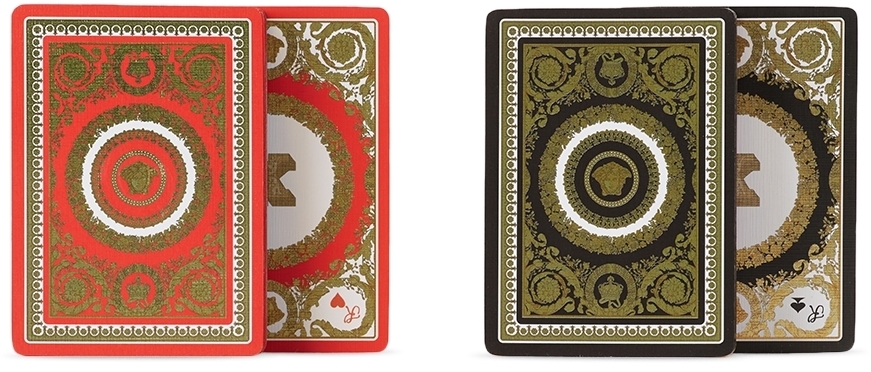 Versace Red & Black Barocco Playing Card Set Versace