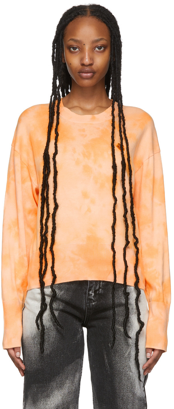 Kenzo Orange Tie-Dye Tiger Crest Sweater Kenzo