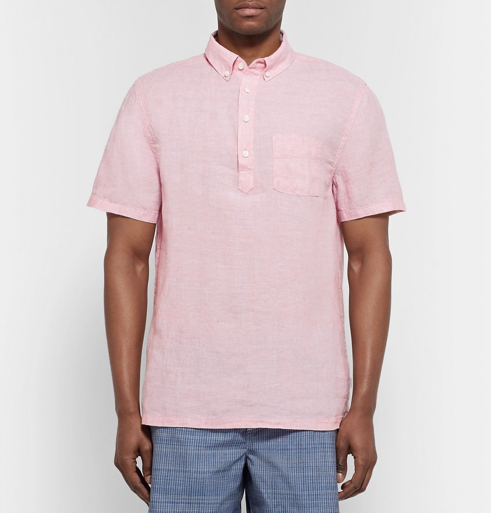 Onia - Abe Button-Down Collar Linen Shirt - Men - Pink Onia