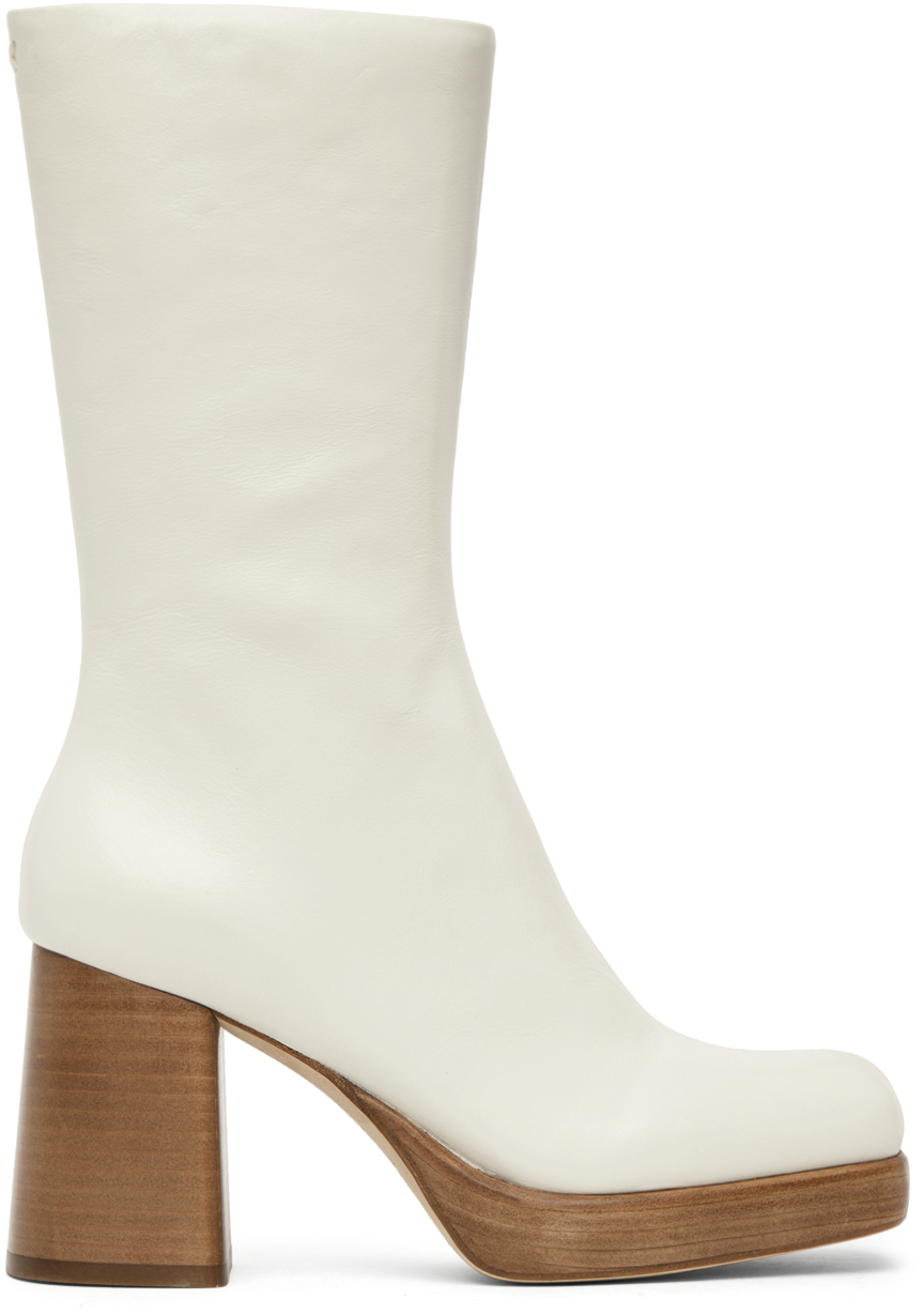 rag & bone White Matrix Boots Rag and Bone