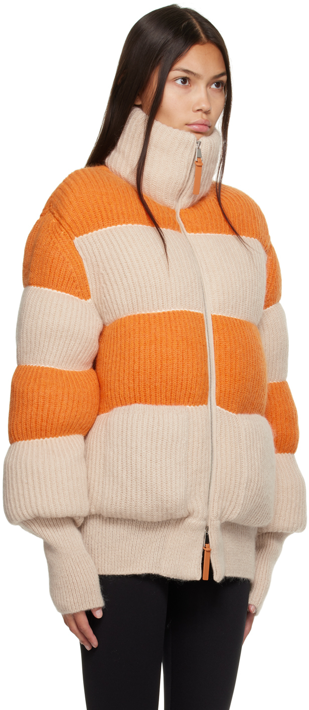 Moncler Genius Orange & Beige Quilted Down Jacket Moncler Genius