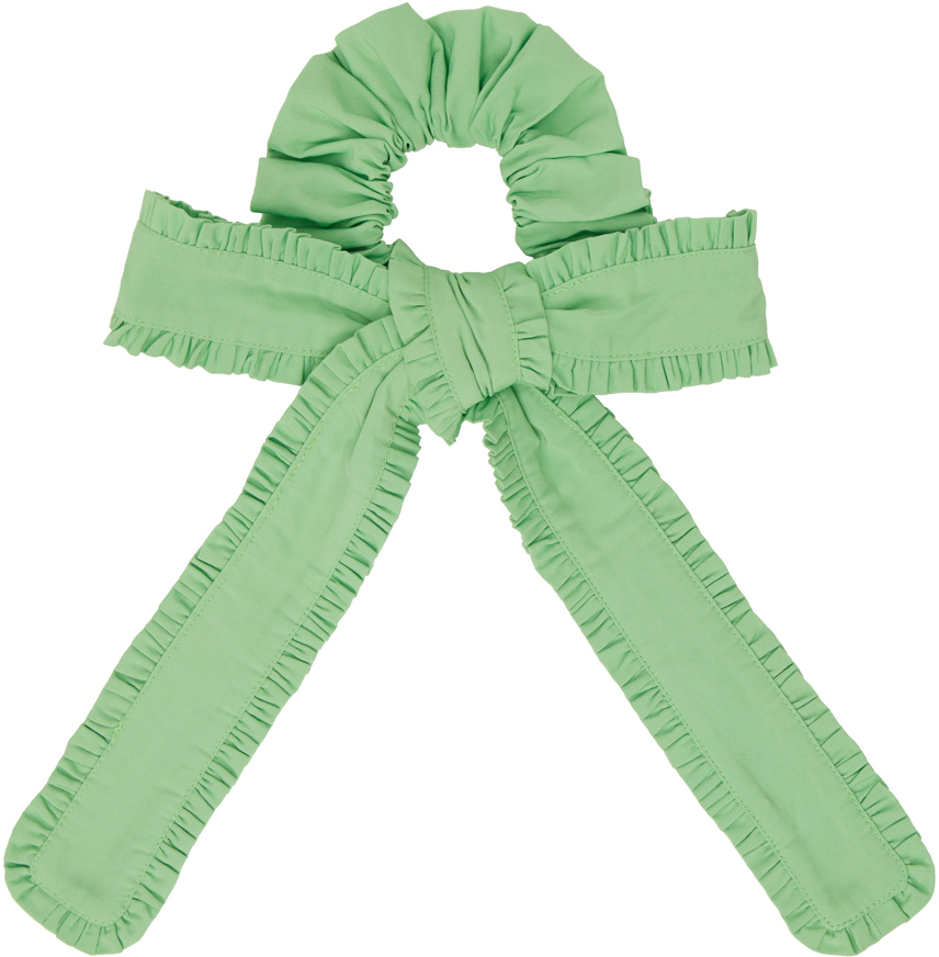 GANNI Green Ruffled Scrunchie GANNI