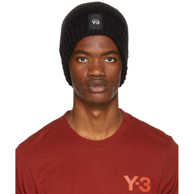 Y-3 Black Logo Detailing Beanie Y-3